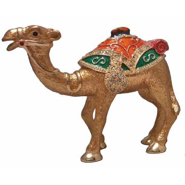 Standing Camel with Orange and Green Pack Crystal Trinket Box - Walmart ...