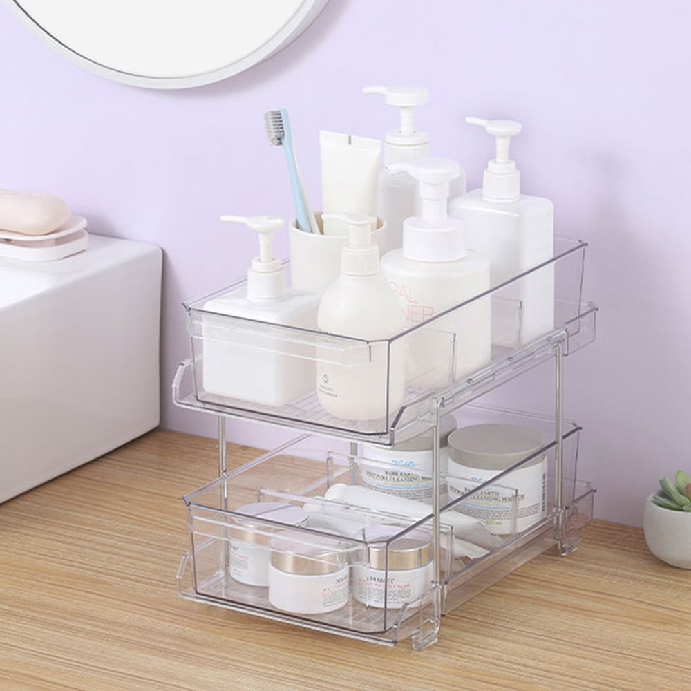 2- Tier Stackable Desktop Storage Box Multi Purpose Desk Organizer for ...