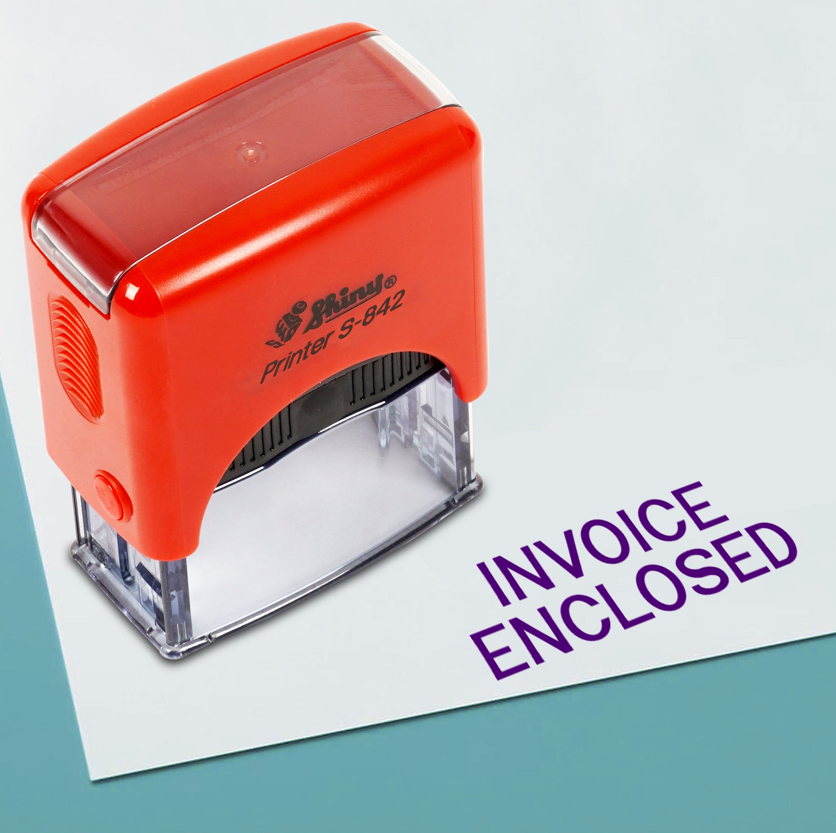 Printtoo Invoice Enclosed Self Inking Rubber Stamp Pre,Inked Office Stamp, Home Office Business ...