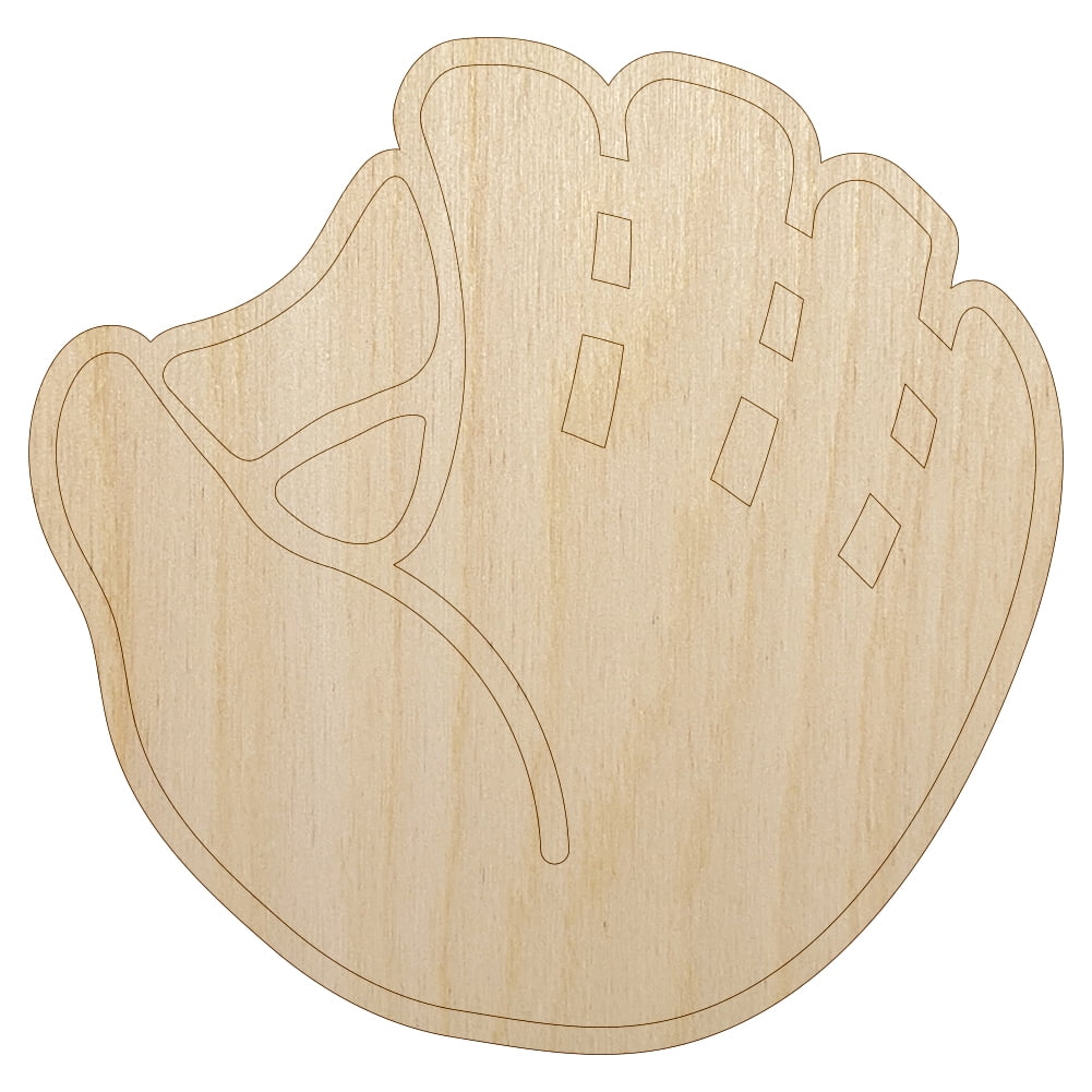 Baseball Glove Mitt Wood Shape Unfinished Piece Cutout Craft DIY ...