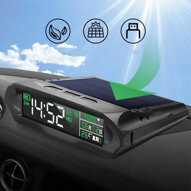 Wireless Car HUD HEAD-UP DISPLAY Solar Panel Digital Speedometer ...