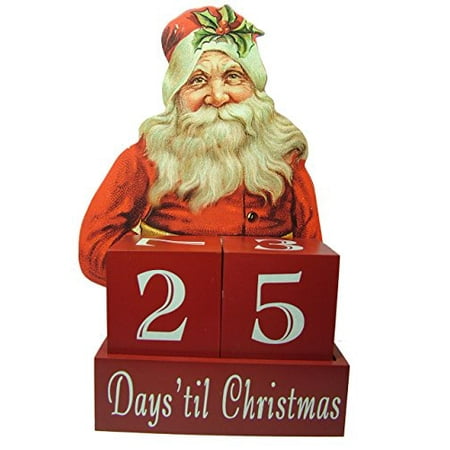 10" Wood Large Santa Countdown Advent Calendar Days Til Christmas ...