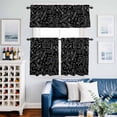 3 Piece Kitchen Curtains and Valances Set Mathematics Tools Sketch Cafe ...