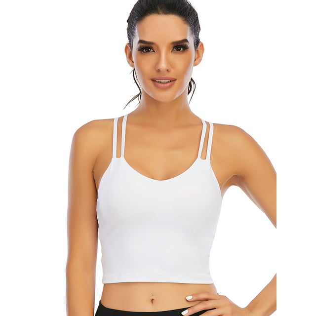 Fannyc Womens Hollow Backless Sports Bra Middle Impact Seamless