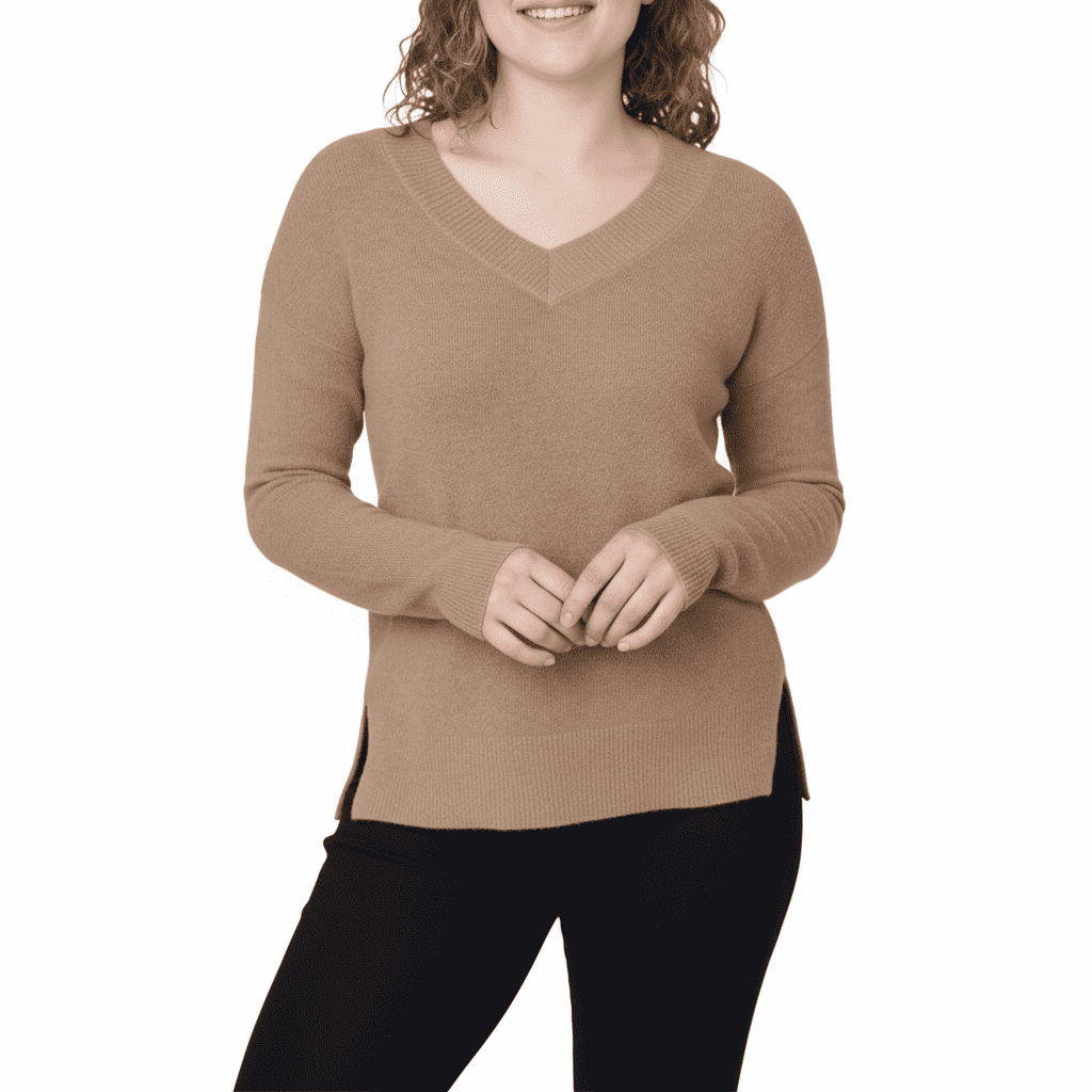 Click here for Kersh Womens V-Neck Tan Medium Mid-Weight Sweater... prices