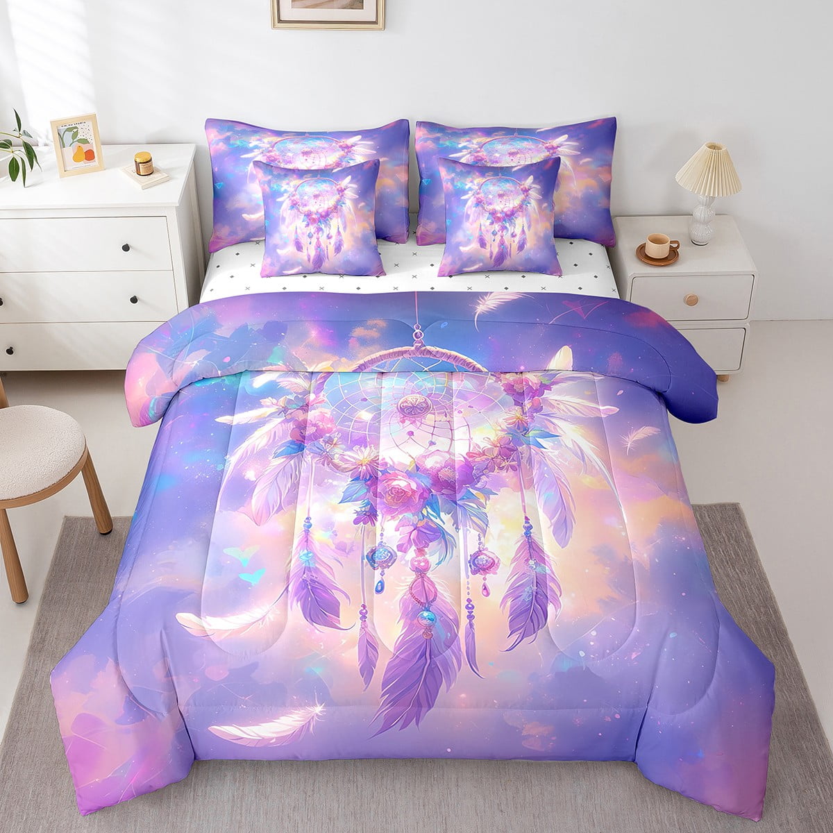 Click here for Erosebridal Purple Dreamcatcher Bedding Sets Full... prices