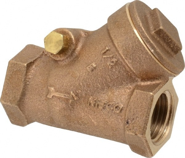 Nibco T433Y12 0.5 in. NP Bronze Class 150 lbs Threaded PTFE Check Valve ...