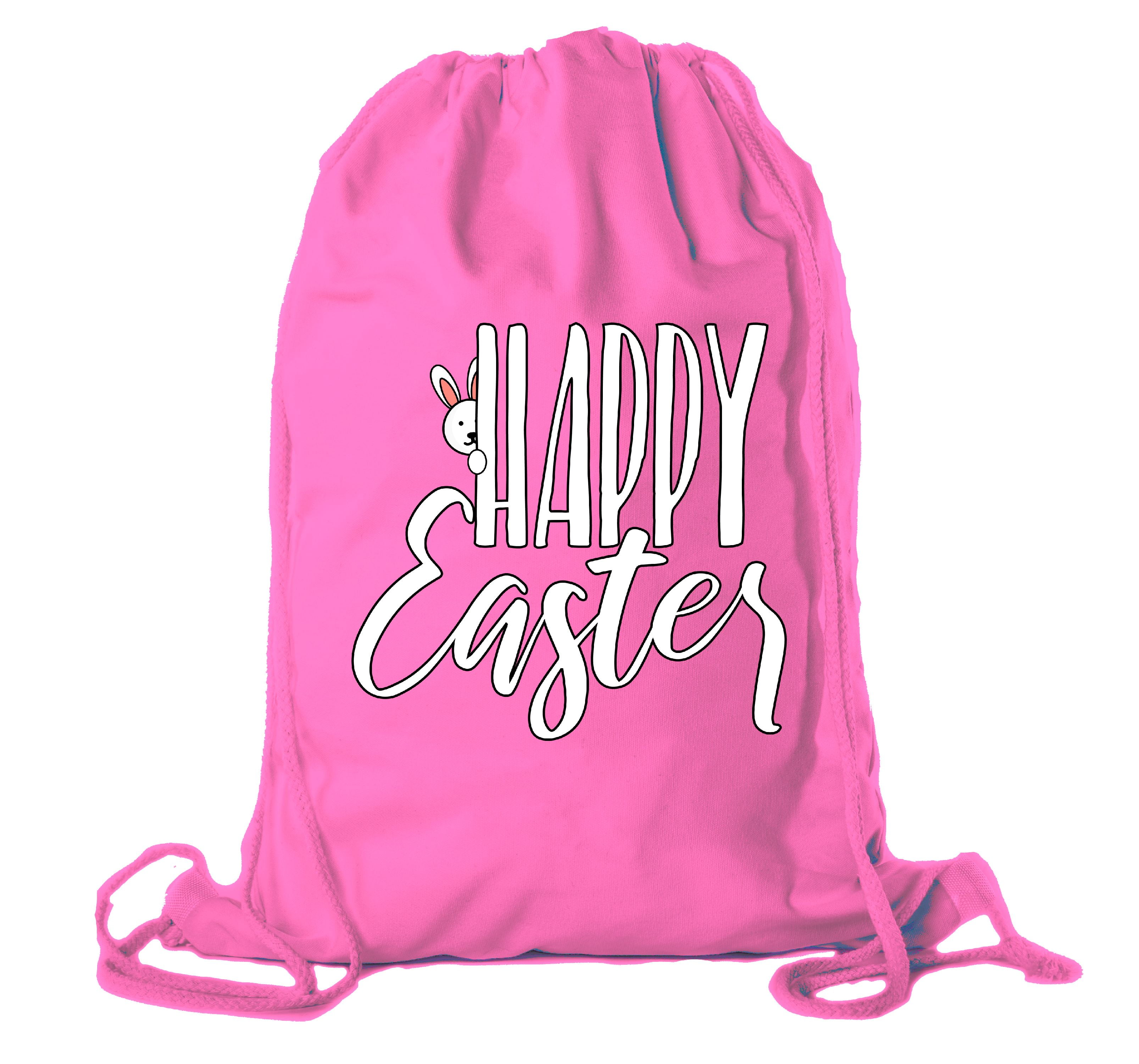 Easter Basket Backpack Bulk Cotton Drawstring Cinch Bags Easter Bunny ...