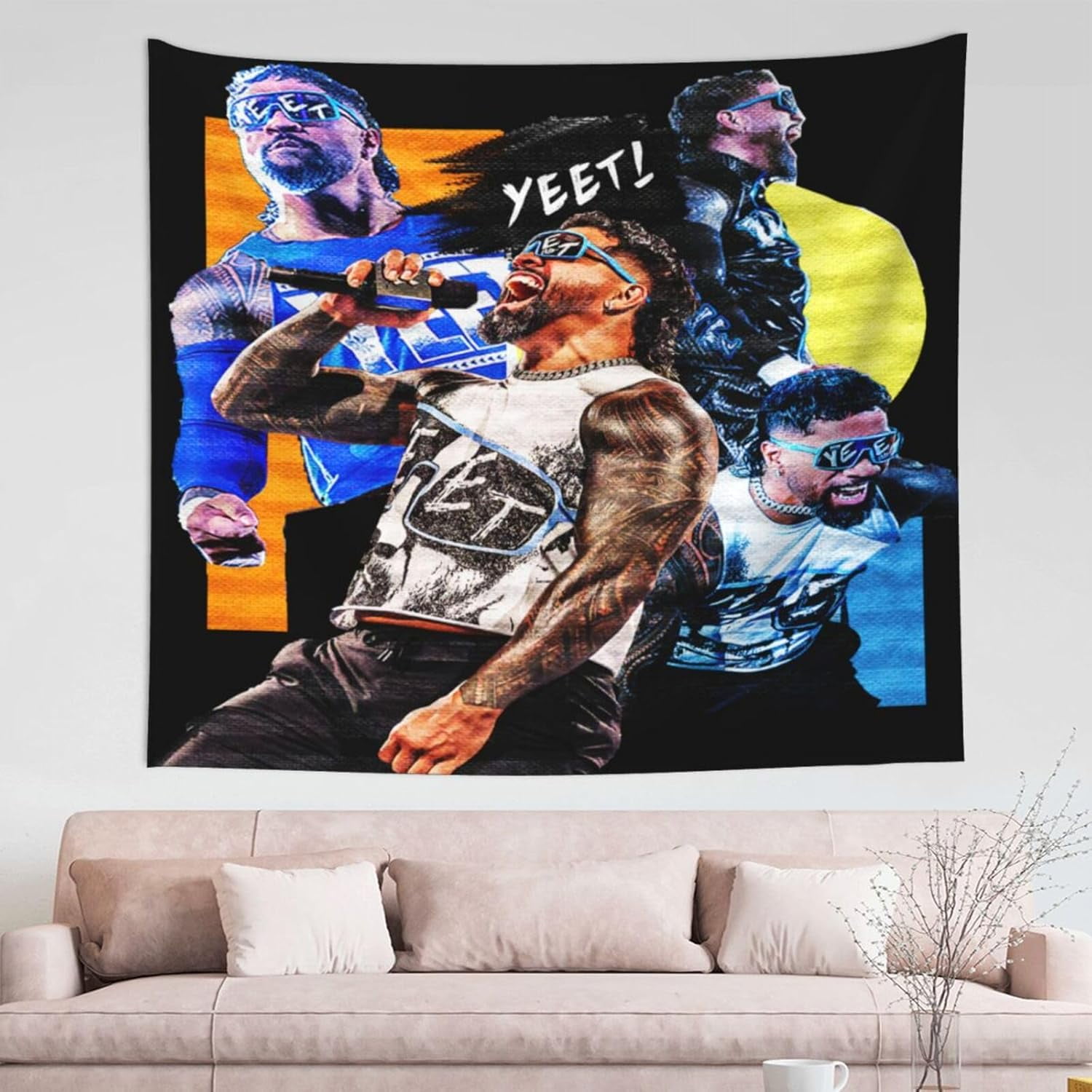 Jey Wrestler USO Tapestry Wall Hanging Art Poster For Living Room ...