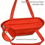 DALIX 20" Red Cotton Canvas Shopping Tote Bag, 20x14x6, Soft Handles, Zippered Pockets - Walmart.com