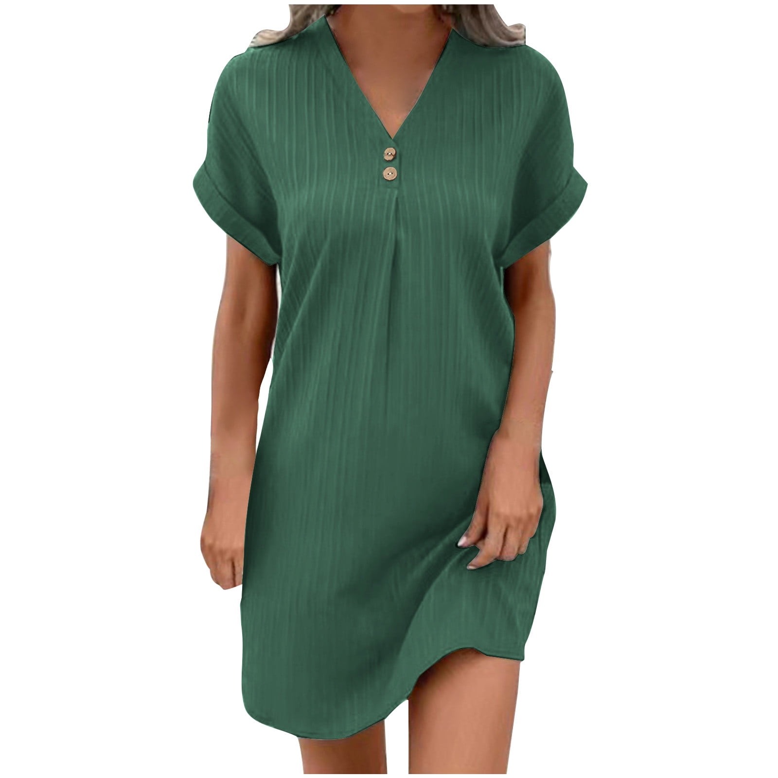 Click here for Uppada Womens Summer Midi Dress Short Sleeve Ruffl... prices