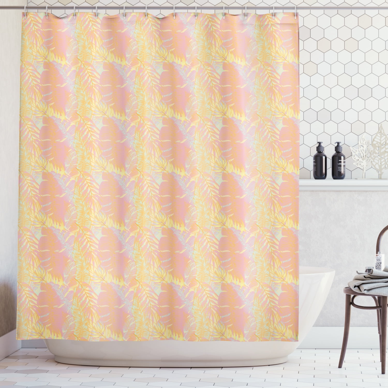Tropical Shower Curtain, Exotic Hawaiian Plants Jungle Elements in ...