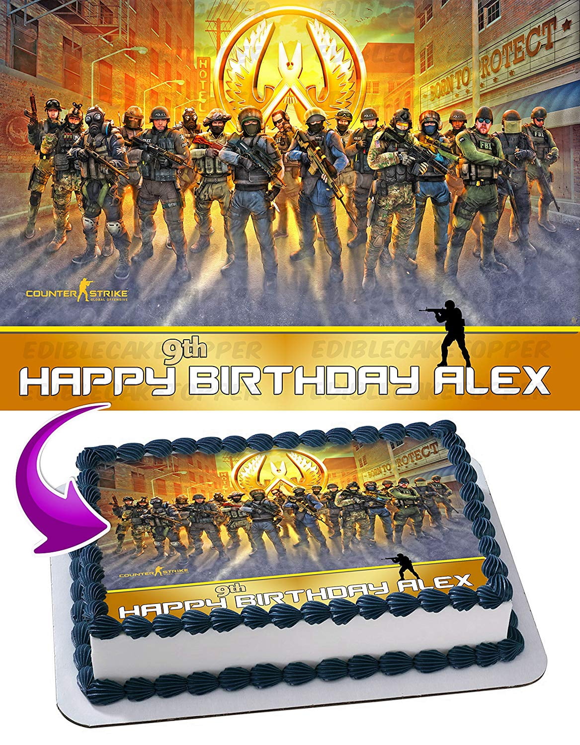 Counter-Strike - Edible Cake Topper - 11.7 x 17.5 Inches 1/2 Sheet ...