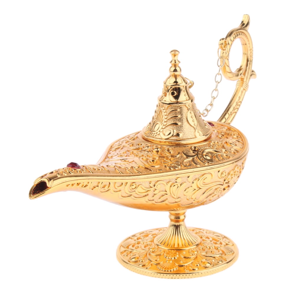Lighting Vintage Genie Oil Lamp with Gold Gilding Floral Detail Home ...