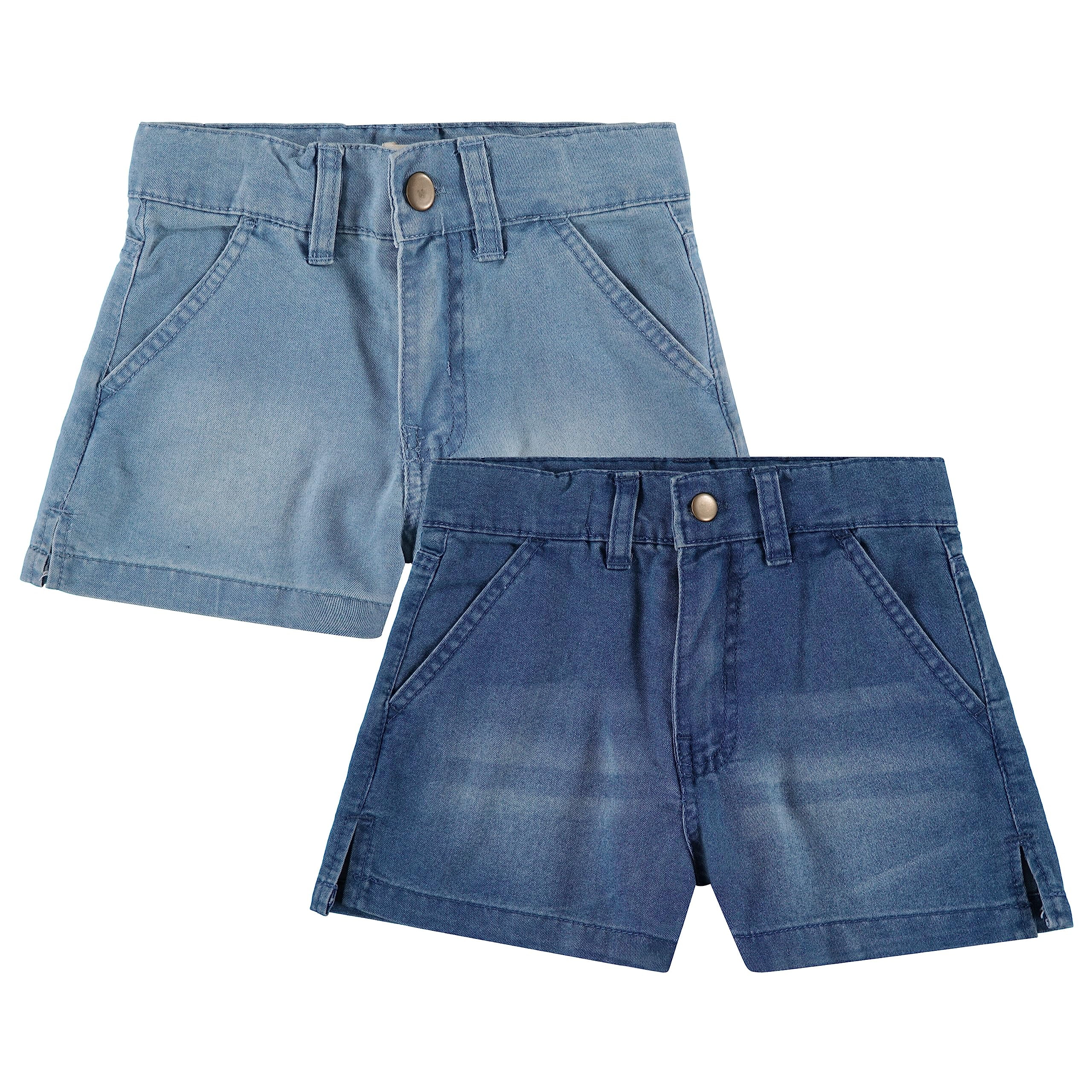 Btween's 2-Pack Lightweight Denim Shorts for Girls | Cotton Blend ...