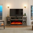 "AMERLIFE 75in Glass Fireplace TV Stand for TVs up to 85"", Wash Gray ...