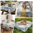 Blue Starfish Ocean Shell Coral Table Cloth 52x70in, Waterproof ...