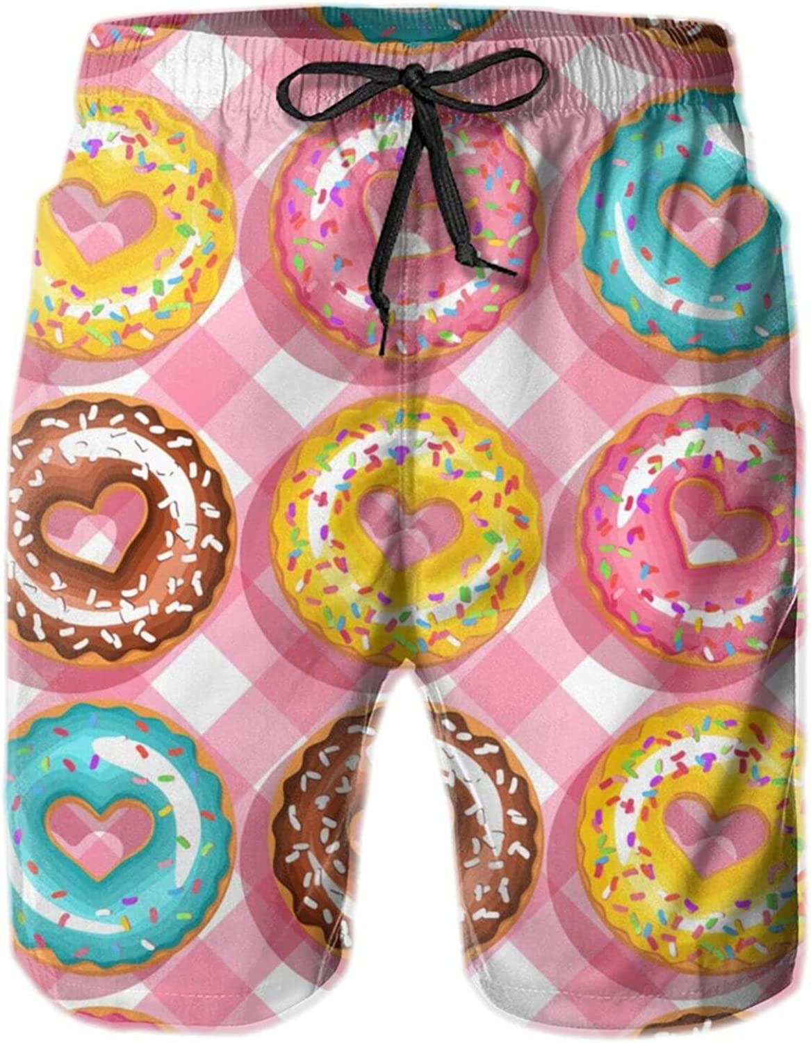 Men's Love Donuts Swim Trunks Quick Dry Swim Shorts Fashion Beach Board ...