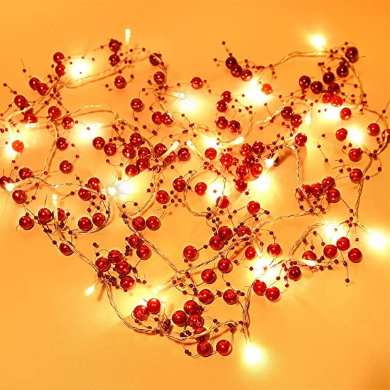 Hongchun Light Garland 6.5FT LED Beaded String Lights, Christmas ...