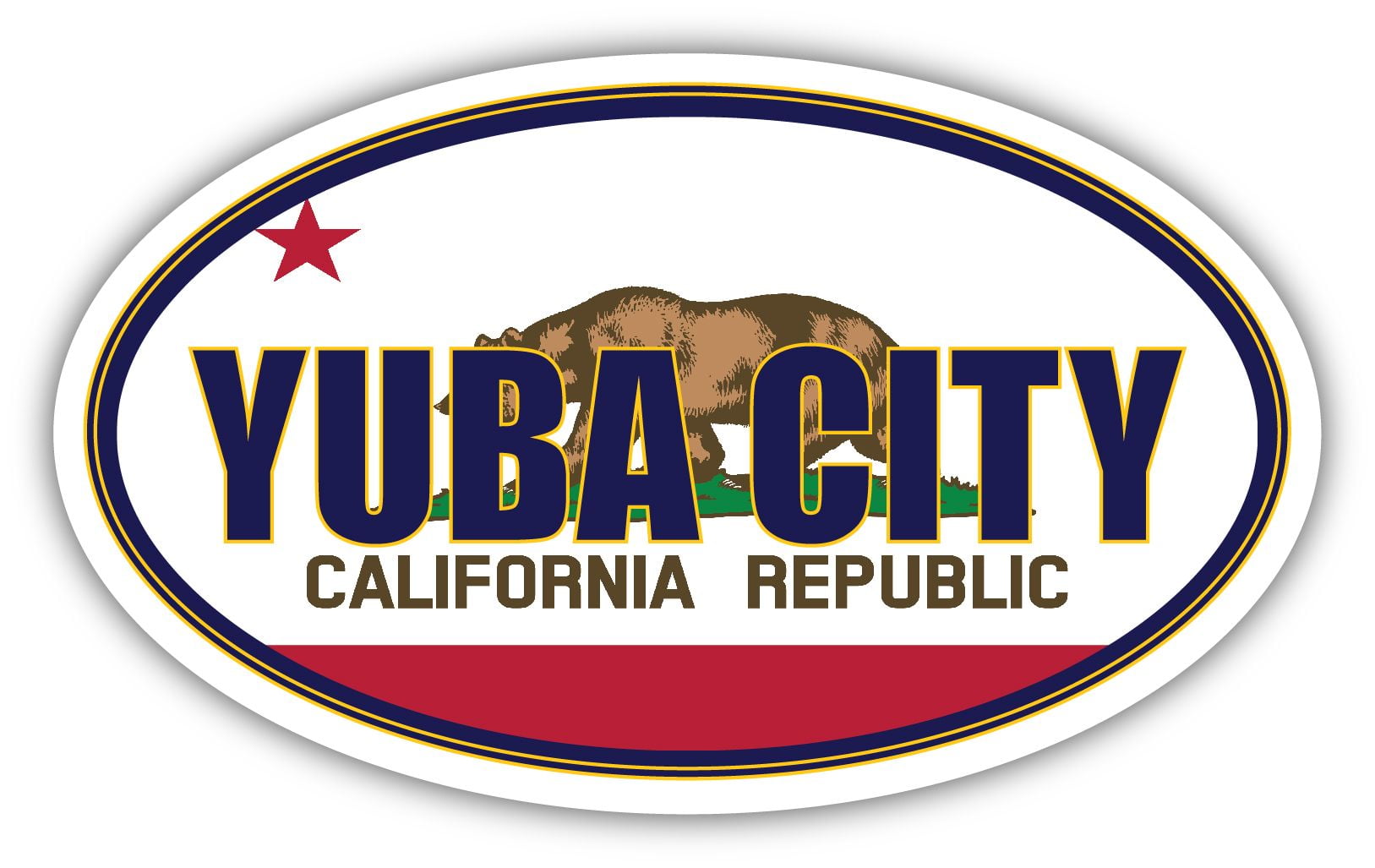Yuba City City California State Flag | CA Flag Sutter County Oval State ...