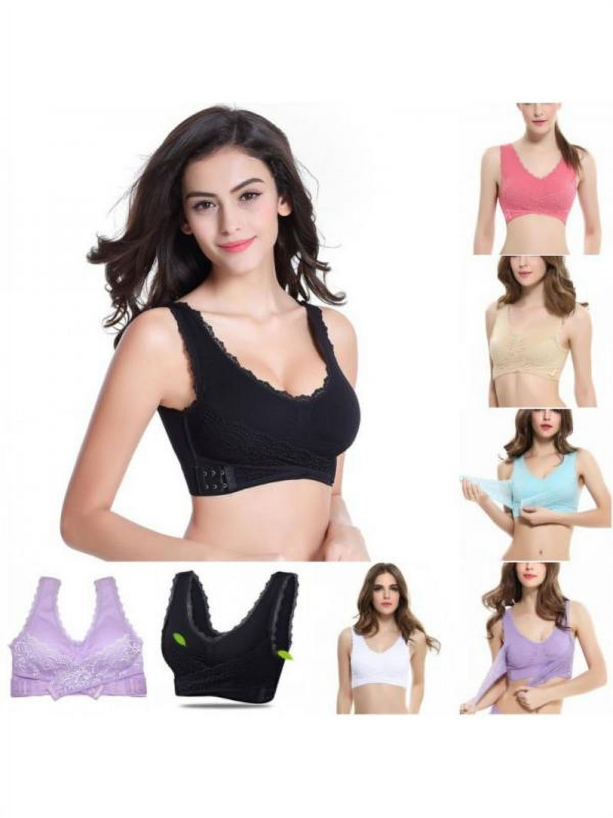 Kernelly Women Seamless Lace Sports Bras Cross Front Side Buckle Lounge