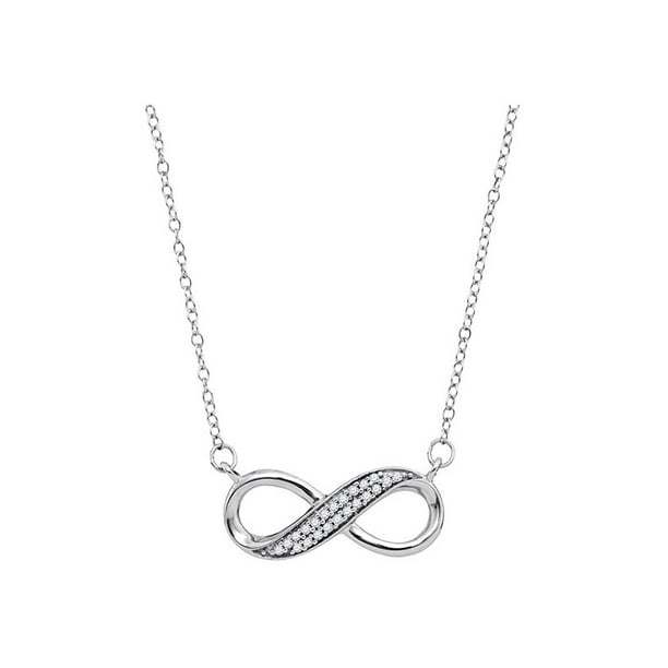 Macey Worldwide Jewelry - 10K White Gold Diamond Infinity Pendant ...