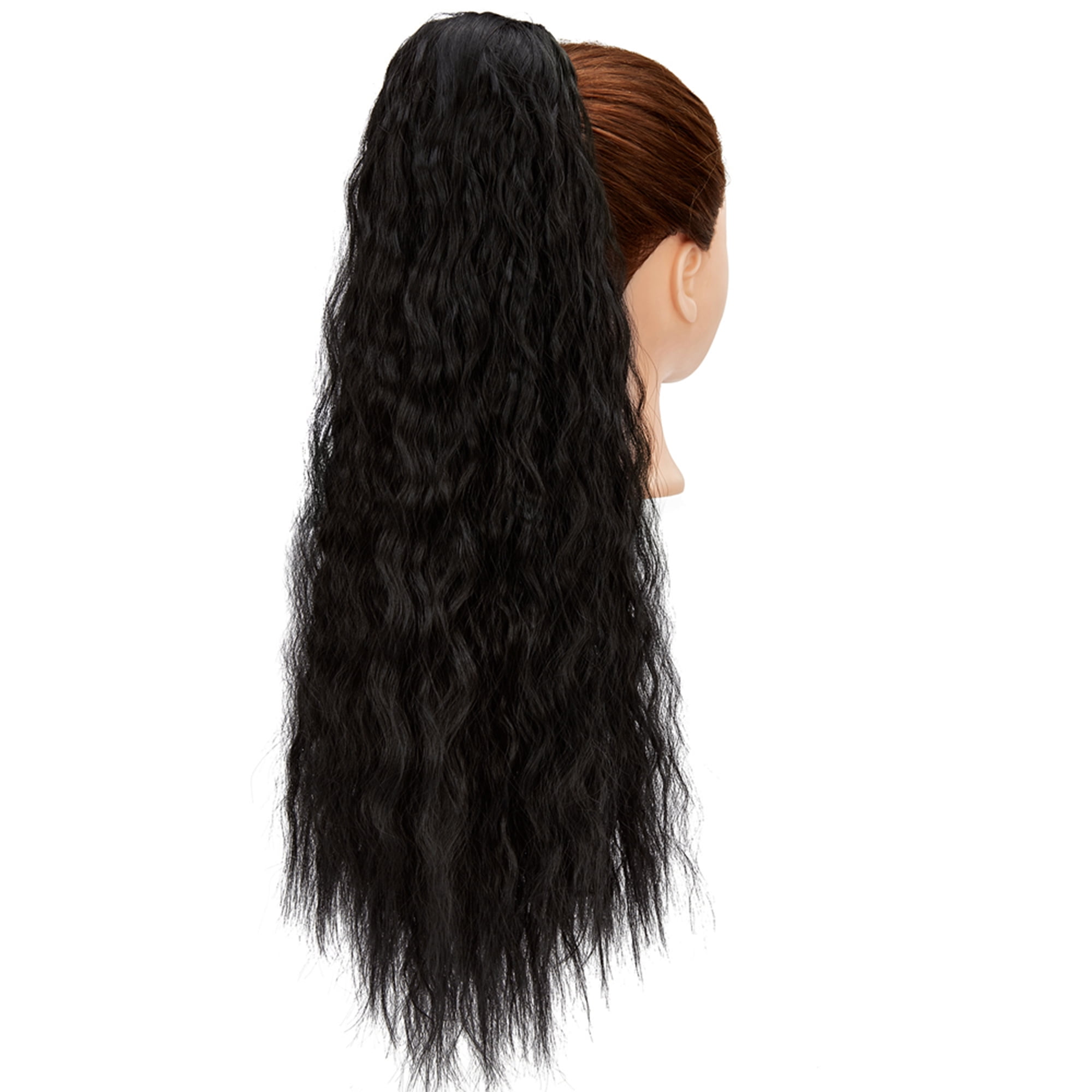 22" Wavy Drawstring Ponytails Kinky Straight Ponytail Hair Piece ...
