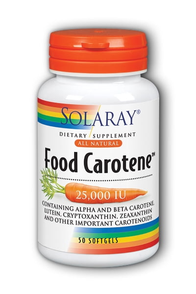 Solaray Food Carotene, Vitamin A as Beta Carotene 25000IU | Carotenoids ...