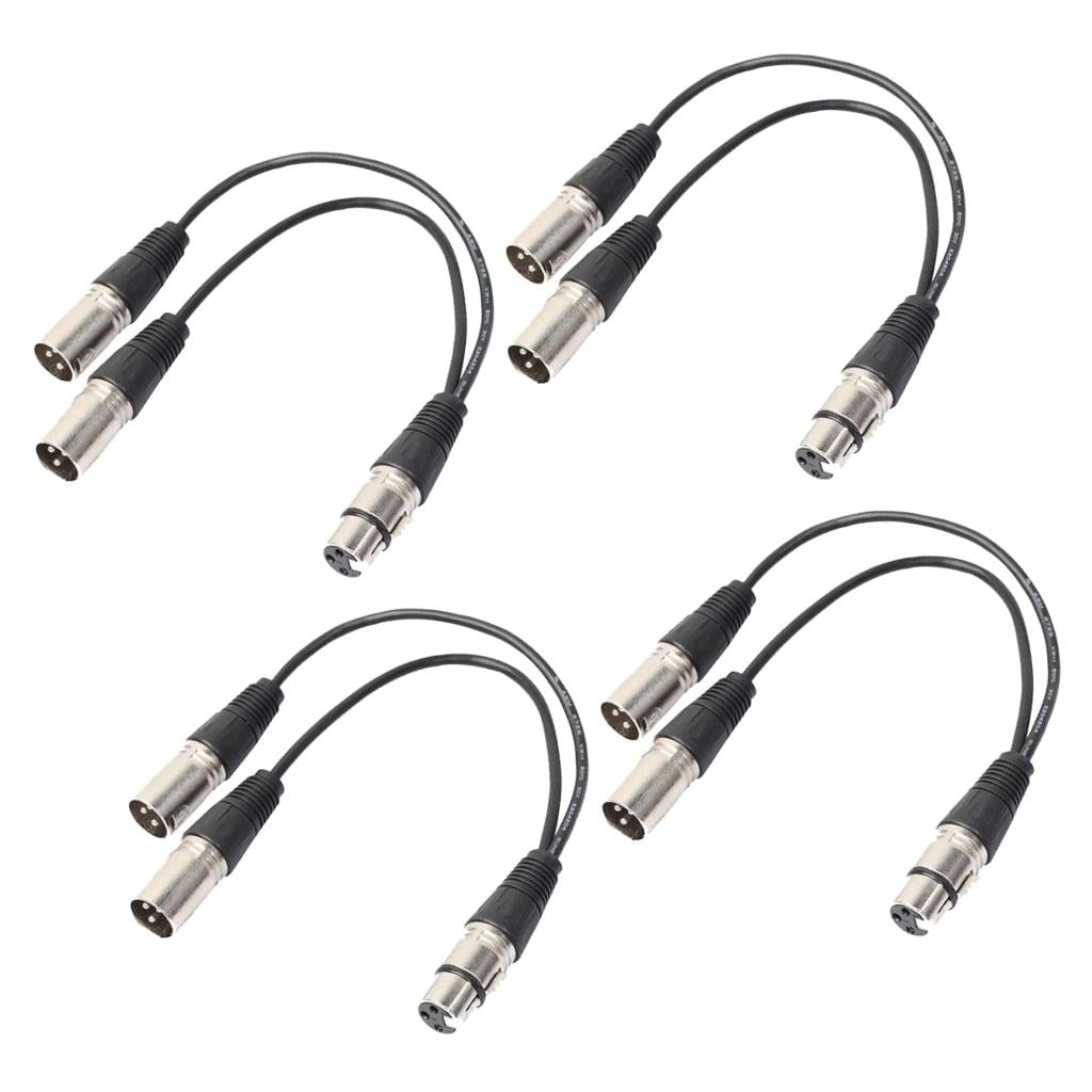 4Pieces XLR Splitter Cable, 3 Pin XLR Female To Dual XLR Male Patch Y ...