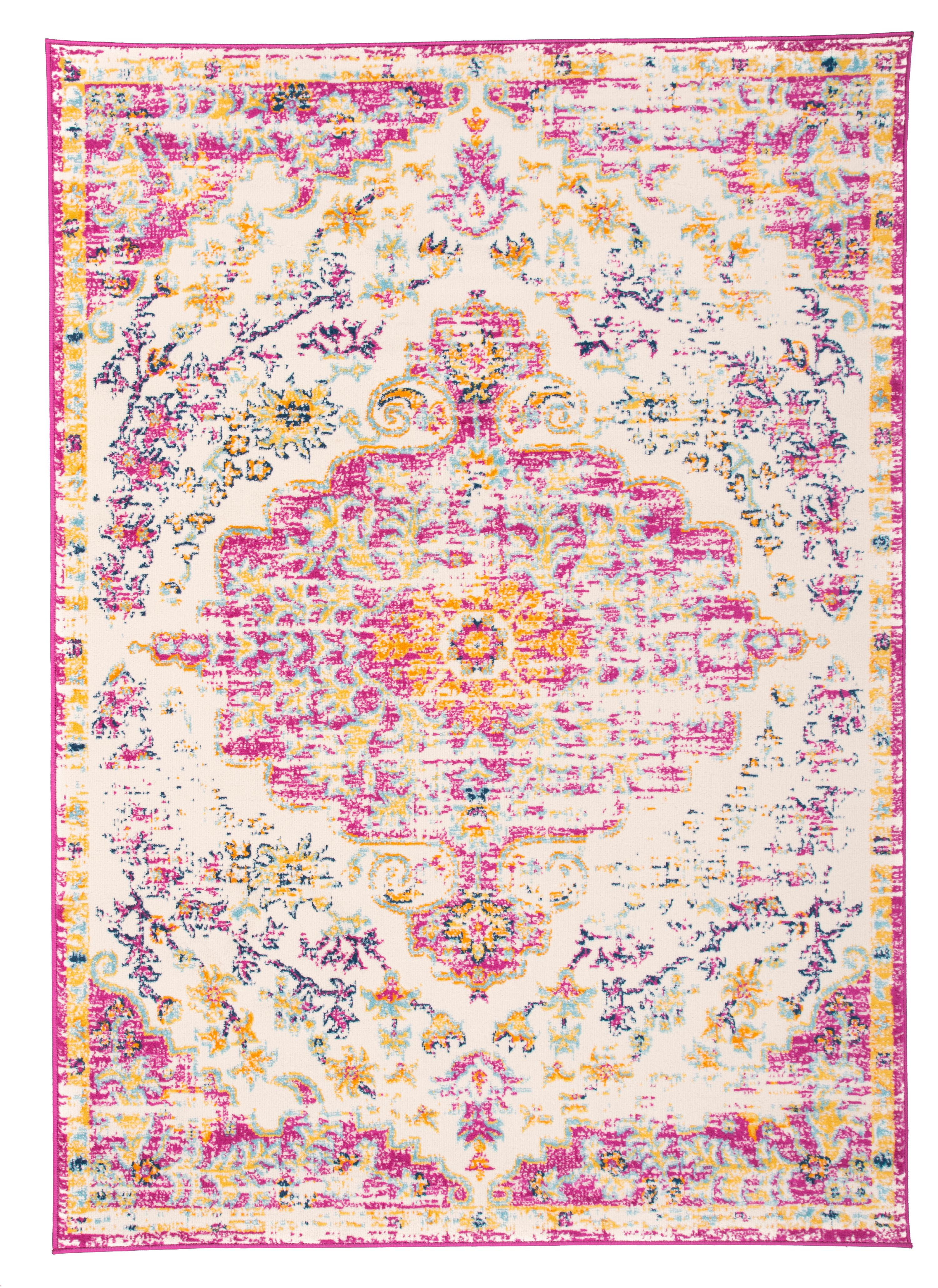 Vintage Traditional Bohemian Area Rug 5' x 7' Pink - Walmart.com