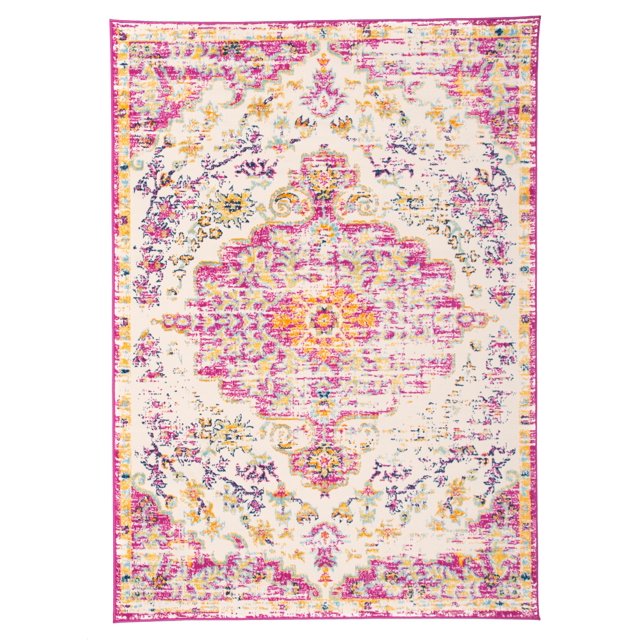 Vintage Traditional Bohemian Area Rug 5' x 7' Pink - Walmart.com