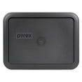 Pyrex 7210-PC 3-Cup Charcoal Grey Rectangle Replacement Lid Cover (3 ...