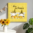 Bee Happy Canvas Wall Art for Living Room, Dwarfs Daisy Honey Farmhouse ...