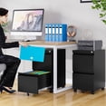 2-Drawer Rolling File Cabinet with Lock, Pre-Assembled Metal Filing ...