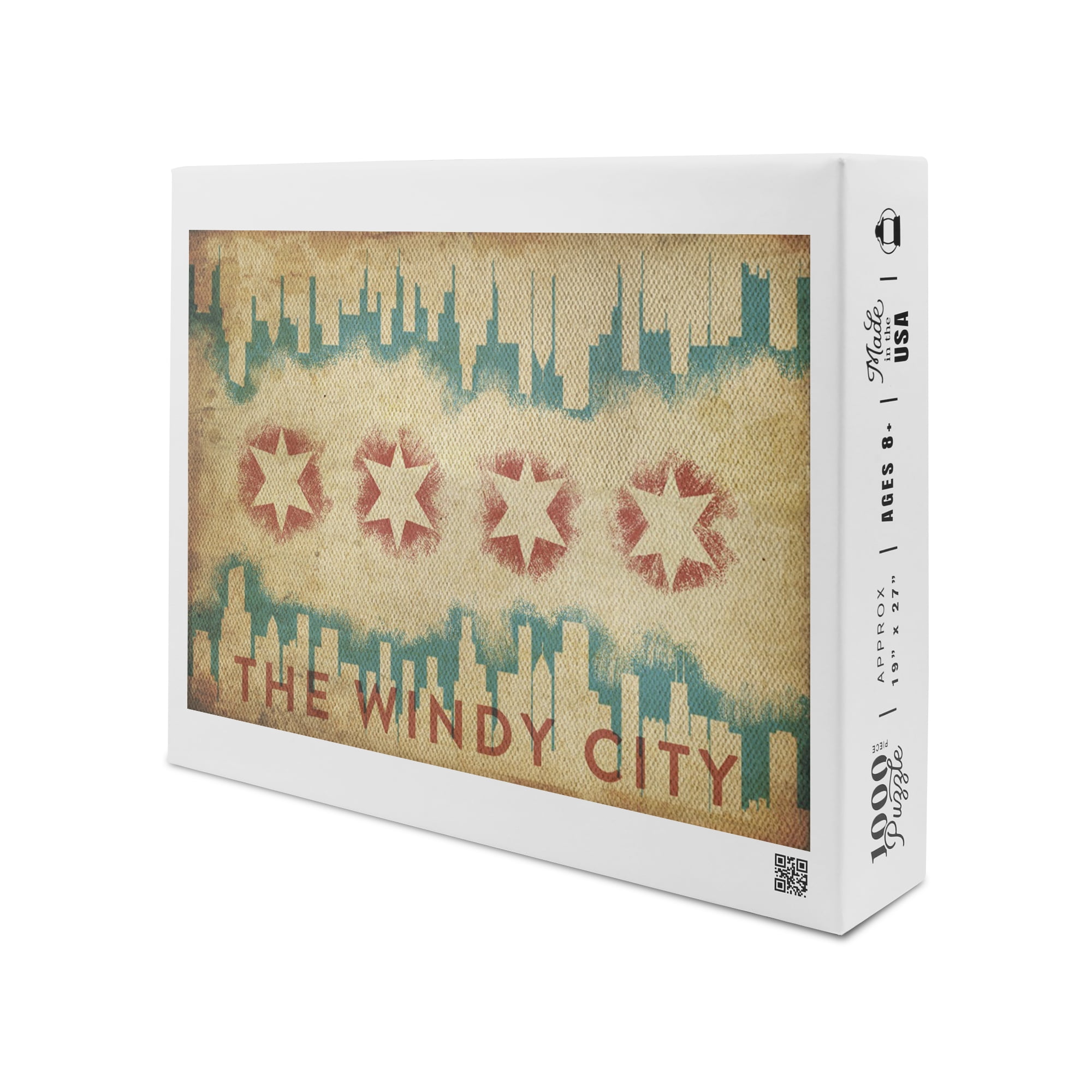 The Windy City, Chicago, Illinois, Flag and Skyline Tapestry (1000 ...