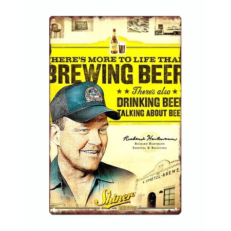 Brewing Bar Pub Shiner beers Rustic Alcohol Suds metal tin sign vintage ...