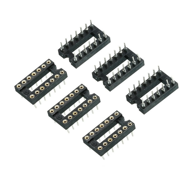 Uxcell DIP IC Chip Socket Adapter Round Pin 14P 2.54mm Pitch IC Socket ...