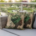 Abstract Outdoor Pillow Covers Set of 2 Women with Head Scarves Green ...