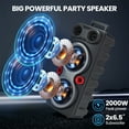 Portable Bluetooth 5.2 Party Speaker - 2x6.5" Heavy Bass Subwoofer, RGB ...