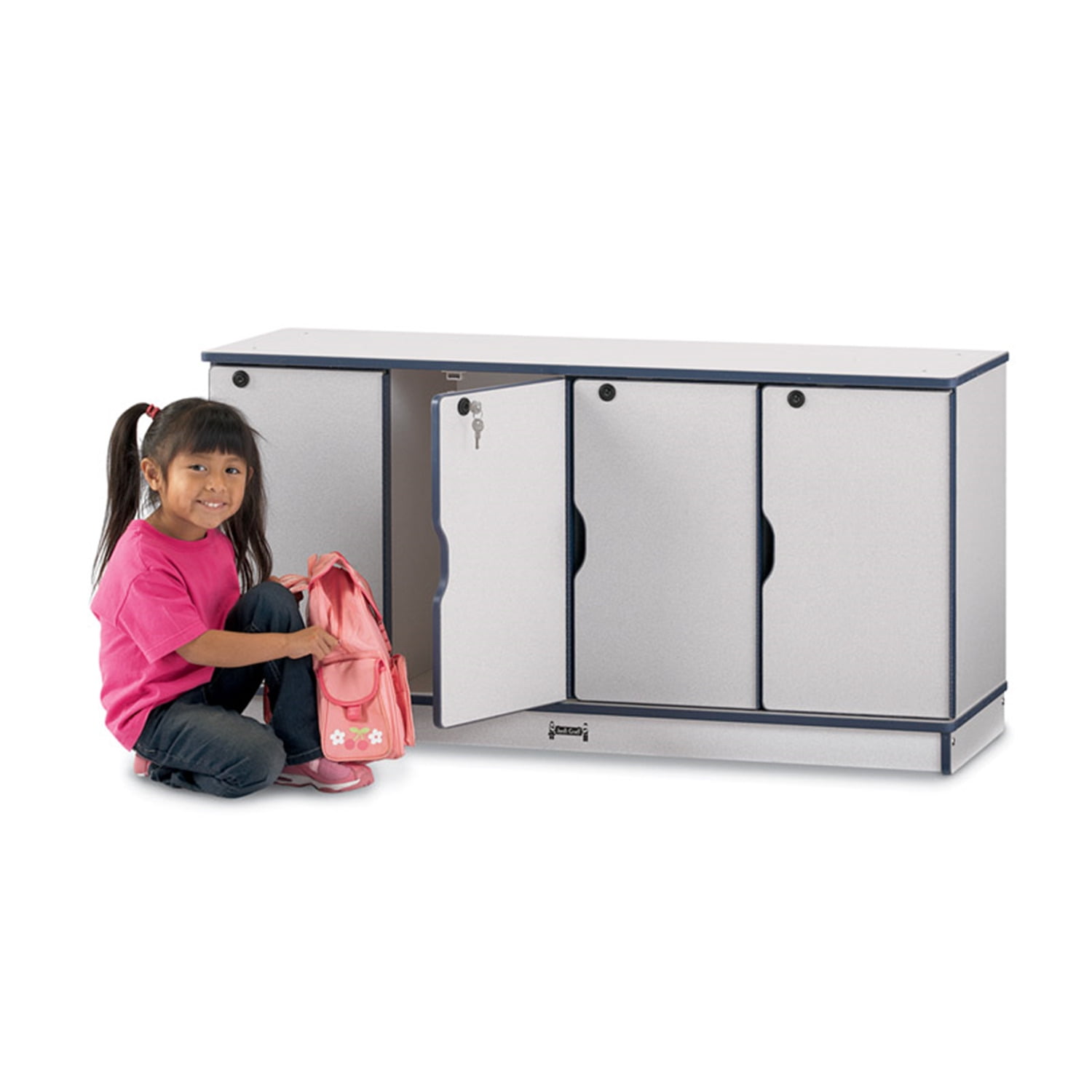 Jonti-Craft Stacking Lockable Lockers - 4 Sections - Single Stack-Color ...