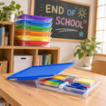 Rainbow 12 Pack Letter Size Paper Storage Bins with Latching Lids ...