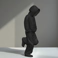 Abstract Hooded Man Figurine Faceless Statue Modern Resin Desktop Decor ...