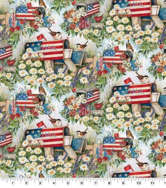 Patriotic Flag Mailboxes Cotton Fabric - Walmart.com