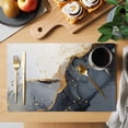 Black Gold Grey Marble Cotton Linen Placemats Set of 2, Texture ...