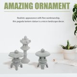 Worgeous Grey Resin Mini Pagoda Lantern Statue for Decoration with ...