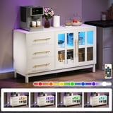 DWVO Buffet Sideboard with 3 Drawers & 2 Door, Kitchen Storage Cabinet ...