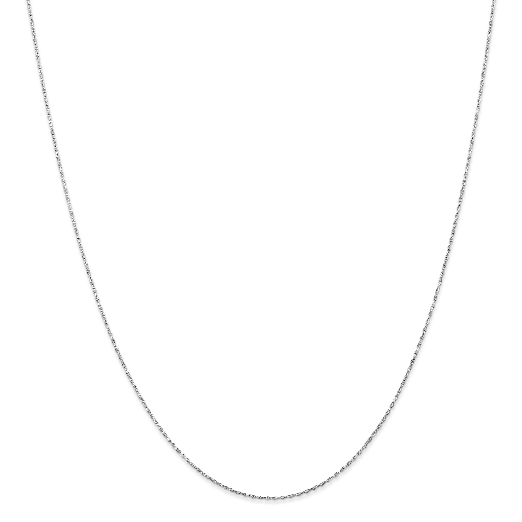 10k White Gold .5mm Cable Link Rope Chain Necklace 20 Inch Pendant ...