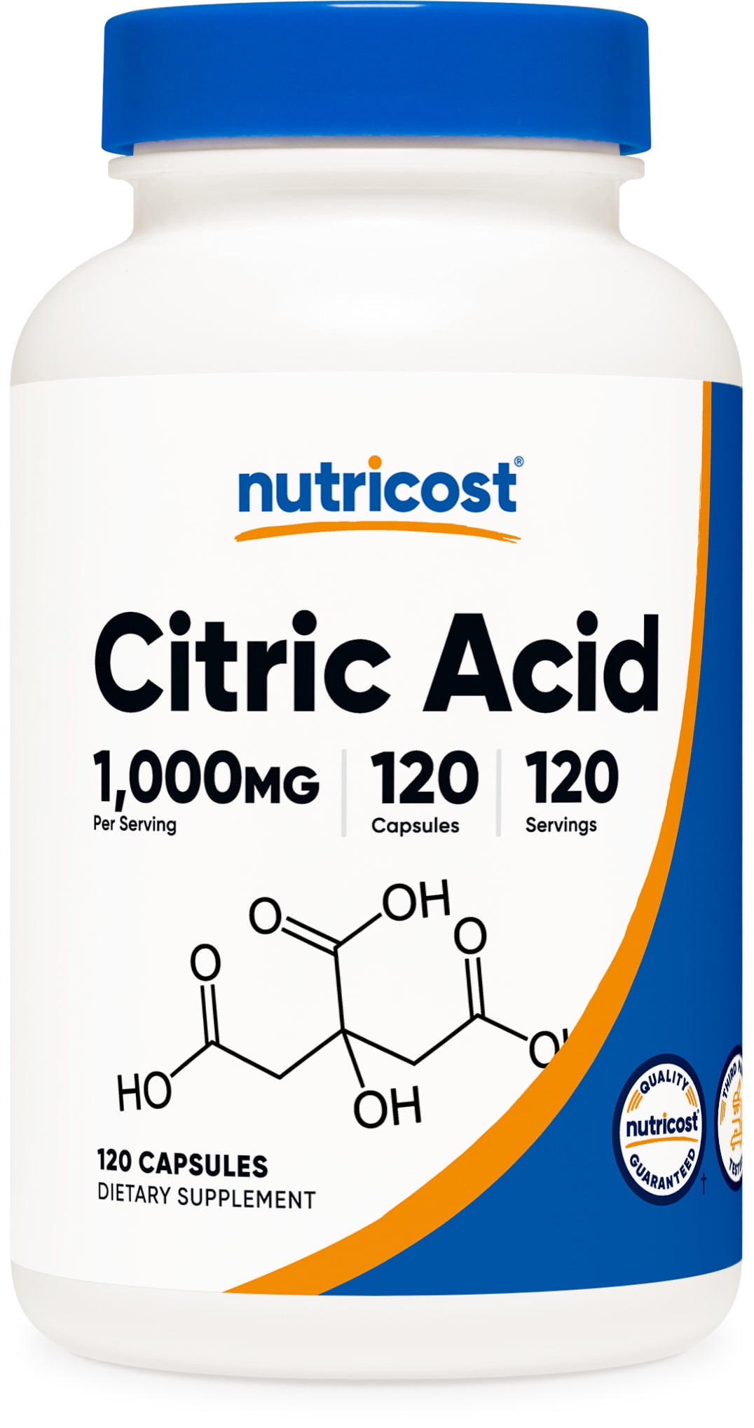 Nutricost Citric Acid 1000mg (1 Gram), 120 Capsules - Gluten Free, Non ...