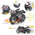 1:12 Scale Pull Back Motorcycle Toy with Light & Music for Kids (Black ...