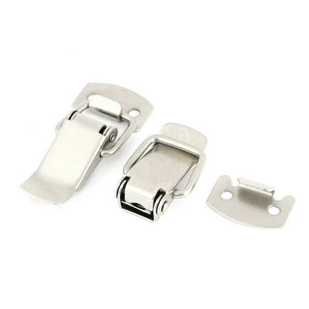 2 Sets 4cm Stainless Steel Spring Loaded Straight Loop Catch Toggle ...